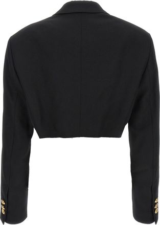 Palm Angels Double-Breasted Wool Blend Blazer - Black