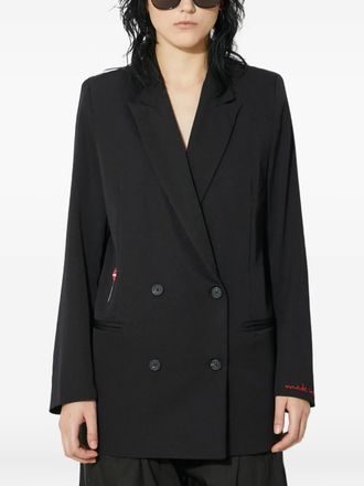 Fiorucci blazer brod&eacute; &agrave; boutonni&egrave;re crois&eacute;e - Noir