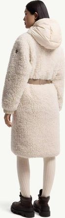 Moncler Quilted Textured Coat - Cream