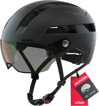 Alpina Alpina Unisex-Erwachsene SOHO Visor V Fahrradhelm, Black matt, 55-59