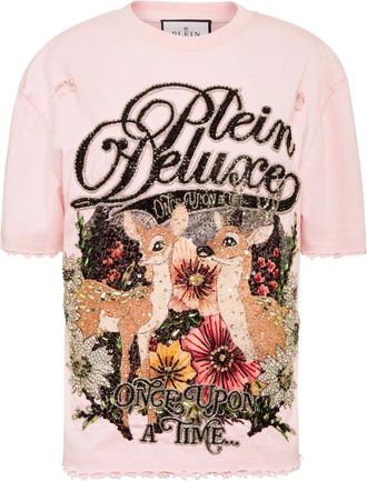 Philipp Plein Femme, Tops, Rose, Taille: 40 FR T-shirt en jersey