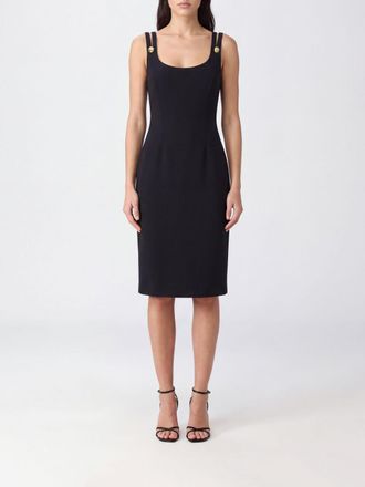 Versace Midi-Etuikleid aus Schurwolle mit Cut-Outs und eckigem Ausschnitt