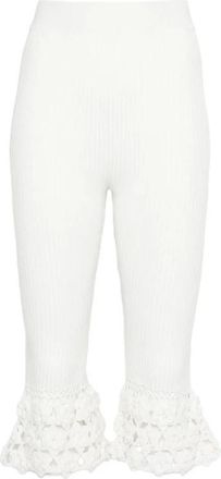 Ganni Femme, Pantalons, Blanc, Taille: 38 FR Pantalon &Eacute;vas&eacute; Court
