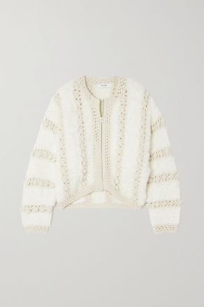 Frame Denim Cardigan En Laine &Agrave; Finitions En Crochet Et &Agrave; Pompons - Cr&egrave;me