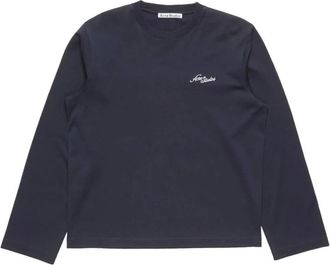Acne Studios T-shirt en jersey avec logo - Homme - Tops - Bleu - Taille: M