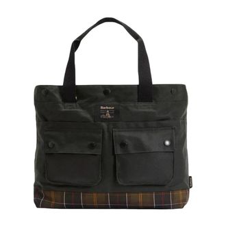 Barbour Field Waxed Tote Bag - - Bags - unisex - Gr&uuml;n - ONE SIZE