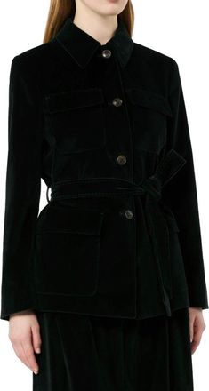 Max Mara Cotton Blend Jacket - Black