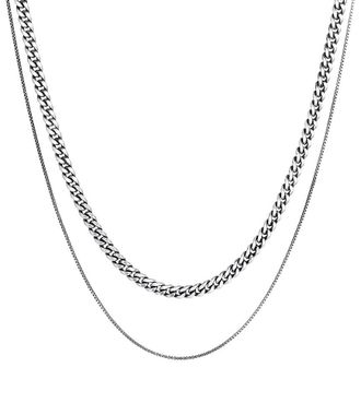 Kuzzoi Herren-Halskette aus 925er Sterlingsilber-Grau