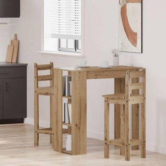 vidaXL Bartisch mit Regal Artisan-Eiche 102x50x103,5 cm Holzwerkstoff - Vidaxl