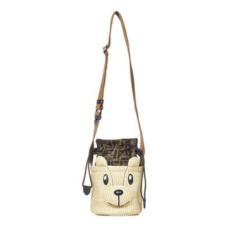 Fendi Teddyb&auml;r Kordelzugtasche Beige - - Bags - Damen - Beige - ONE SIZE