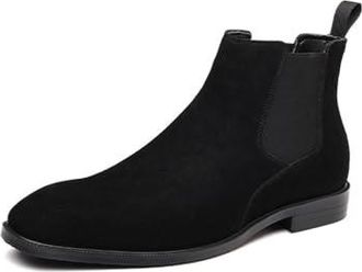 Generic Bottes Chelsea pour Hommes en Faux suède, Bottes décontractées habillées à Enfiler, Bottines stylées et Confortables en Cuir PU pour Affaires, Travail