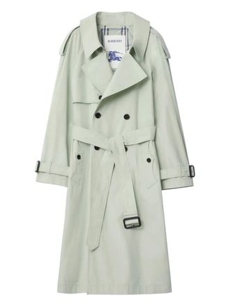 Burberry trench Fitzrovia long et l&eacute;ger en coton - Vert
