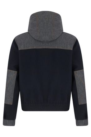 Moncler Mens Zip Hoodie Blue Cotton Jumpers Sweater