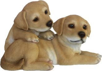 Esschert Design 37000441 Lounging Puppies Deko-Figur, Kunstharz, 25,7 x 23,9 x 14,7 cm