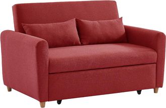 Vente-Unique Ayla 2-Sitzer-Sofa f&Aring;r 2 Personen, ausziehbar, Rot