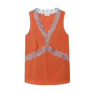 Zadig&Voltaire Femme, Tops, Orange, Taille: 38 FR Tasao Slip Top
