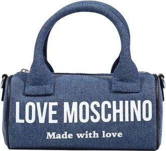Love Moschino Femme, Sacs, Bleu, Taille: ONE Size Sac &agrave; main en coton avec motif complexe