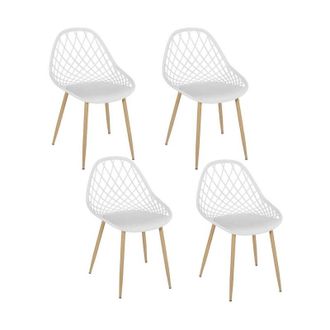 Paris Prix Lot de 4 Chaises Design Malaga 80cm Blanc