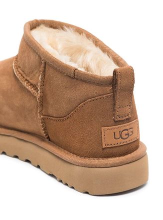 UGG Womens Boots Ultra Mini Suede Brown Leather
