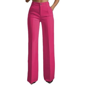 Generic Pantalon de costume &eacute;l&eacute;gant pour femme avec taille haute et jambe droite, pantalon daffaires d&eacute;contract&eacute; avec taille haute, pantalon de travail &eacute;l&eacute;gan