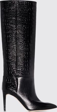 PARIS TEXAS Kniehohe Stiefel aus Lackleder in Kroko-Optik mit hohem Absatz