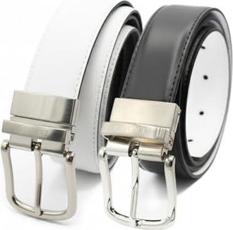 Zerimar Ceinture r&eacute;versible en cuir pour homme 33 mm - Cuir v&eacute;ritable - Design d&eacute;contract&eacute; et &eacute;l&eacute;gant - Id&eacute;ale pour une tenue habill&eacute;e ou au quotidien - Noir 