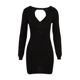 Akep Geripptes Midikleid - - Dresses - Damen - Schwarzk - M