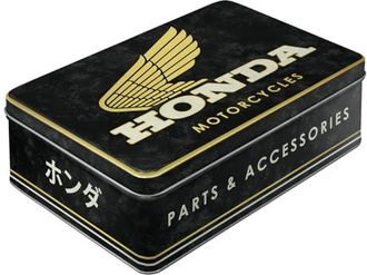 Nostalgic Art Bo&icirc;te de conservation r&eacute;tro plat, 2,5 l, Honda MC - Accessories Gold - Id&eacute;e cadeau pour fans de Honda, Official License Product (OLP), r&eacute;cipient en t&ocirc;