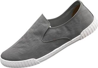 Generic Chaussures de course classiques &agrave; enfiler pour homme - En toile - Douces et confortables - Chaussures de sport plates - Sans mains - Respirantes et co