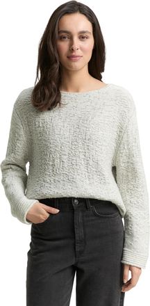 Tom Tailor Damen 1047707 Strickpullover mit Struktur, 38715-Grey Gradient Knit, 3XL