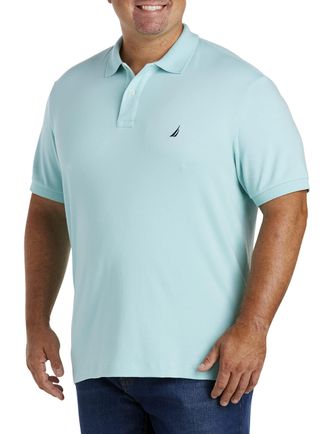 Nautica Herren Classic Fit Short Sleeve Solid Soft Cotton Polo Shirt Poloshirt, Harbor Mist, 3X