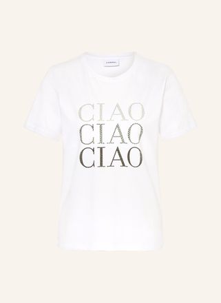Comma Comma T-Shirt Mit Schmucksteinen weiss