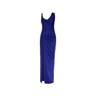 Versace Femme, Robes, Bleu, Taille: 36 FR Robe longue avec drapage