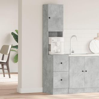 vidaXL Armoire de Cuisine Gris Béton 35x50x180 cm Bois Aggloméré vidaXL