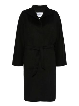 Max Mara manteau ceinturé en cachemire - Noir
