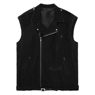 Rick Owens Schwarze Leder Biker Weste - - Jackets - Damen - Schwarzk - ONE SIZE