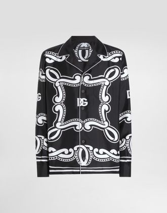 Dolce & Gabbana Seidenhemd Vanity Mit Bandana-print - Mann Hemden Drucken 44