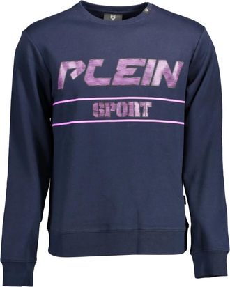 Plein Sport Homme, Sweatshirts et sweats &agrave; capuche, Bleu, Taille: XL SweaT-shirt Bleu &agrave; Manches Longues avec Imprim&eacute;