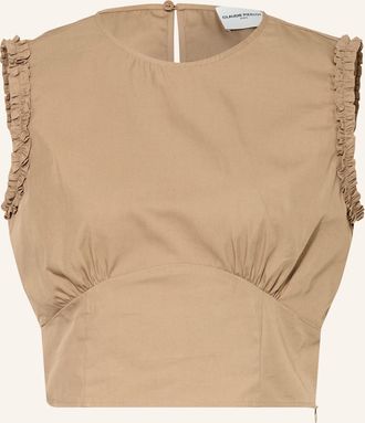 Claudie Pierlot Claudie Pierlot Cropped-Top Mit R&uuml;schen beige