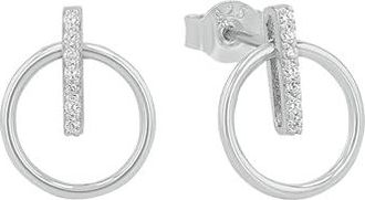 Amor boucles doreilles en argent 925 sterling pour femmes, avec zirconium synth., 1,1 cm, argent, Livré dans une boîte cadeau de bijoux