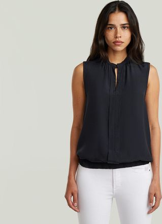 G-Star Stand-Up Collar Sleeveless Top - Schwarz - Damen