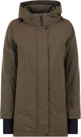 Herno Femme, Vestes, Vert, Taille: 34 FR Veste A-Shape &agrave; Capuche en Windstopper 2 Couches