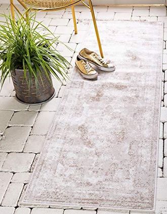 Unique Loom Sofia Kollection Traditioneller Vintage-Fl&auml;chenteppich, Beige, 62 x 200 cm