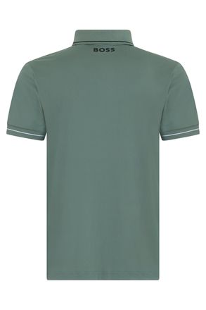 HUGO BOSS Mens Short-Sleeve Polo Shirt Green Open Polyester T-shirts And Polos