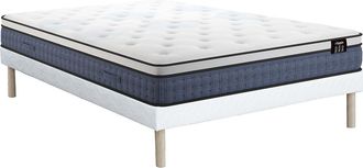 Vente-Unique &ntilde; Conjunto de 140 x 190 cm somier tapicero + colch&Ucirc;n muelles ensacados 7 zonas y Home Gel Con Memoria de Forma de 23 cm &ntilde; VARNO de YSMEO