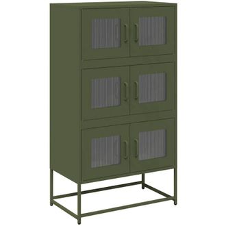 vidaXL Highboard Olivgr&uuml;n 68x39x123 cm Stahl - Vidaxl