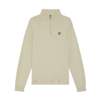 Lyle & Scott Baumwoll-Loopback-Sweatshirt mit 1/4-Rei&szlig;verschluss - - Sweatshirts & Hoodies - Herren - Beige - S