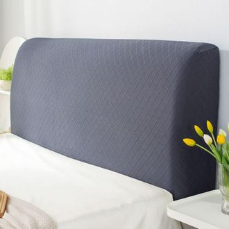 Generic Stretch Kopfteil Bezug Queen Twin Full Cal King Bettkopfteil Bezug Elastische Version Gepolsterter Staubschutz Dunkelgrau Cal King 170-190 cm/67-75 Zo