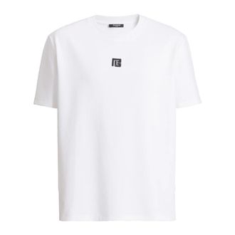 Balmain Besticktes PB Logo T-Shirt - - Tops - Herren - Wei&szlig; - 2XL