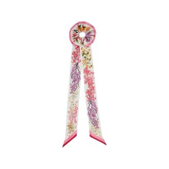 Ferragamo Spring Print Seiden-Scrunchie mit Mini-Bandeau - - Accessories - Damen - Rosa - ONE SIZE